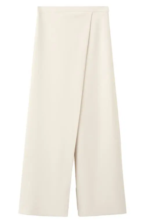 Mango Tamar Wrap Front High Waist Straight Leg Pants