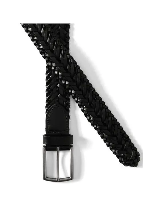 LANDS' END Leather Braid Belt - Black