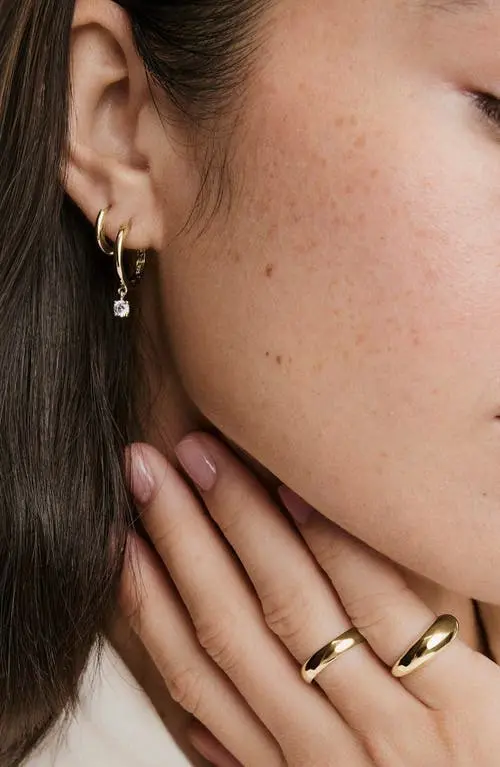 Mejuri Round Sapphire Hoop Earrings