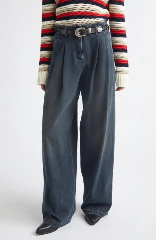 GOLDEN GOOSE Journey Pleated Wide Leg Jeans