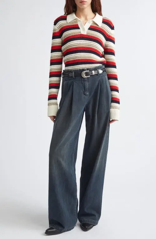 GOLDEN GOOSE Journey Pleated Wide Leg Jeans