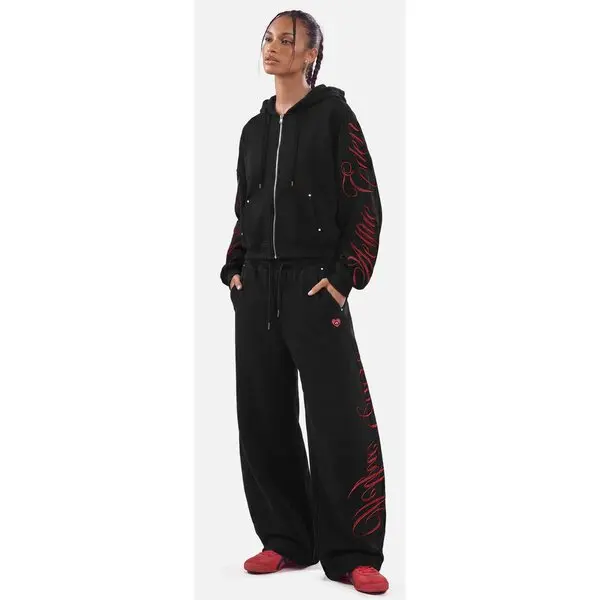 AELFRIC EDEN Boxy Embroidery Hoodie Sets - Black