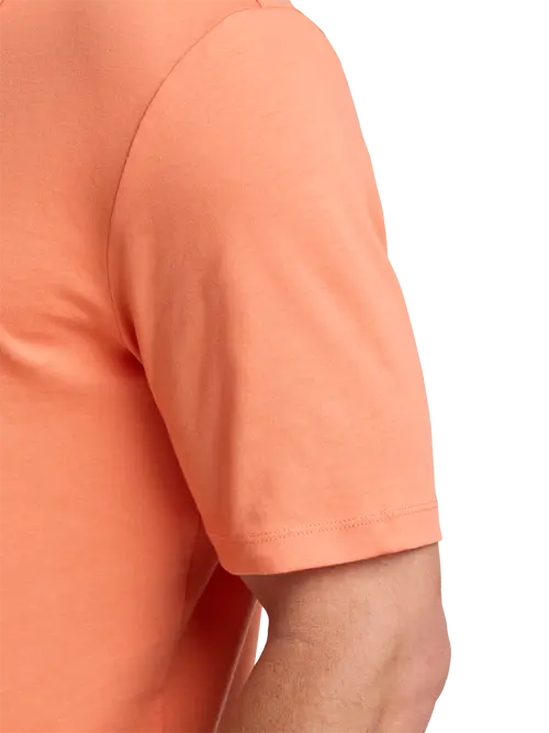 PAUL FREDRICK Mercerized Cotton Three Button Polo - Melon