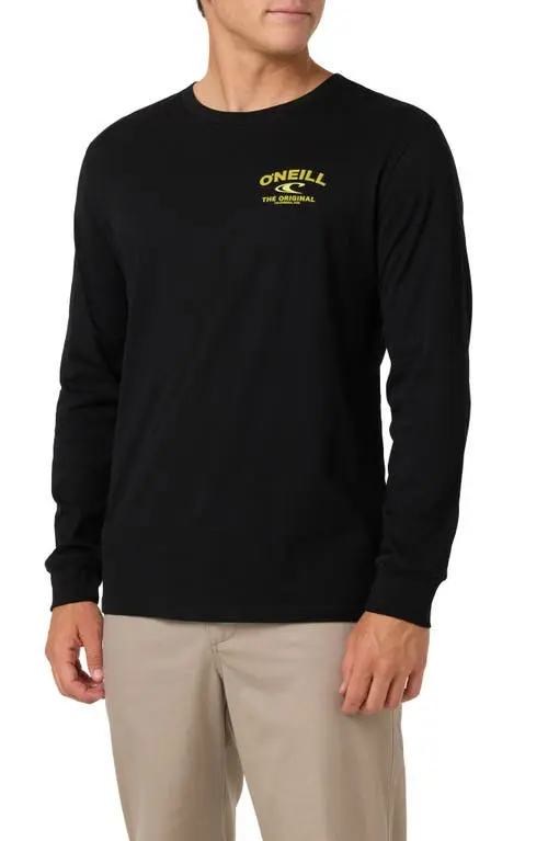 O'Neill Scholar Long Sleeve Cotton Graphic T-shirt - Black