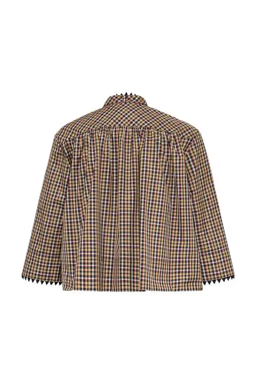 MAISON COMMON Vichy Tafeta Blouse With Bow Tie