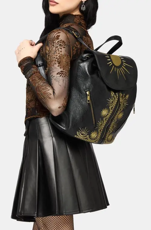 DISTURBIA Lunara Celestial Embroidered Backpack