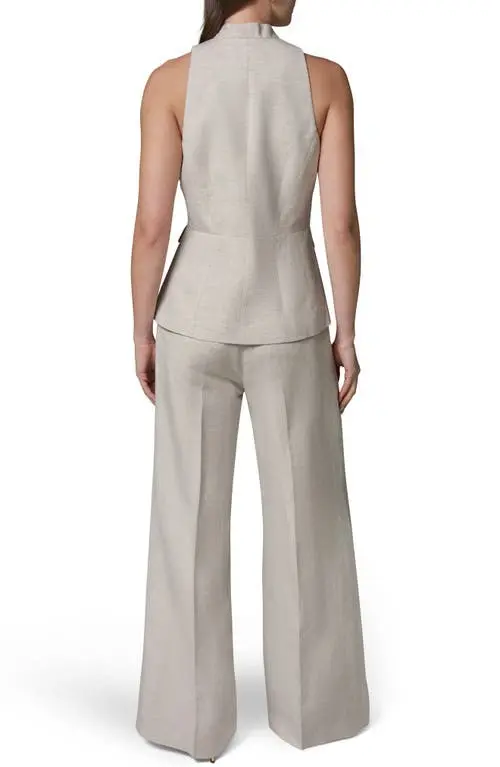Donna Karan New York Collarless Linen Blend Vest