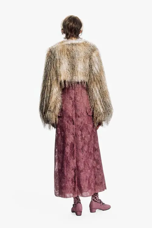 Anna Sui Lynx Faux Fur Cropped