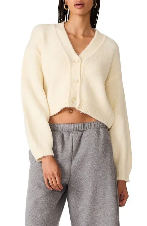 Steve Madden Mica Cropped Cardigan - Cream