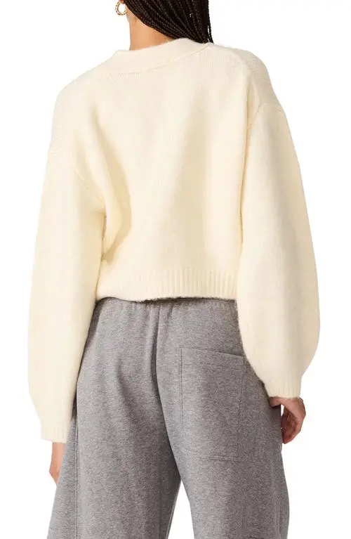 Steve Madden Mica Cropped Cardigan - Cream