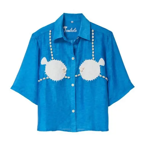TOMBOLO Puff Up Bra Relaxed Crop Cabana Top