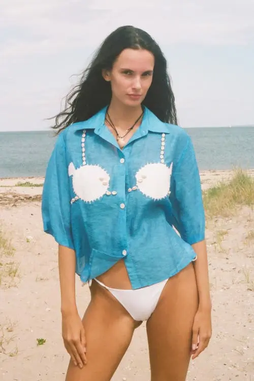 TOMBOLO Puff Up Bra Relaxed Crop Cabana Top