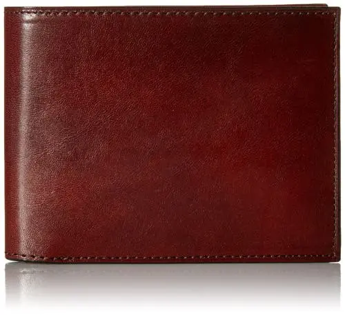 Bosca Id Flap Leather Wallet - Dark Brown