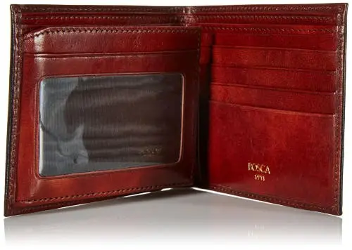 Bosca Id Flap Leather Wallet - Dark Brown