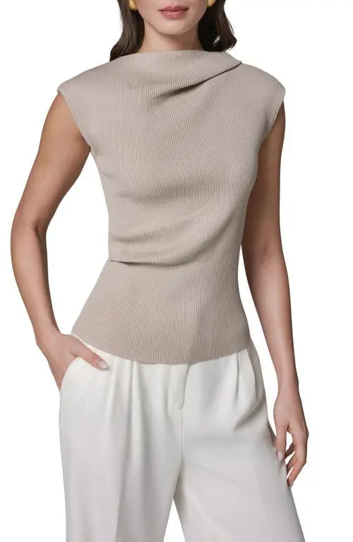 Donna Karan New York Aymmetric Cap Sleeve Rib Sweater - Sisal