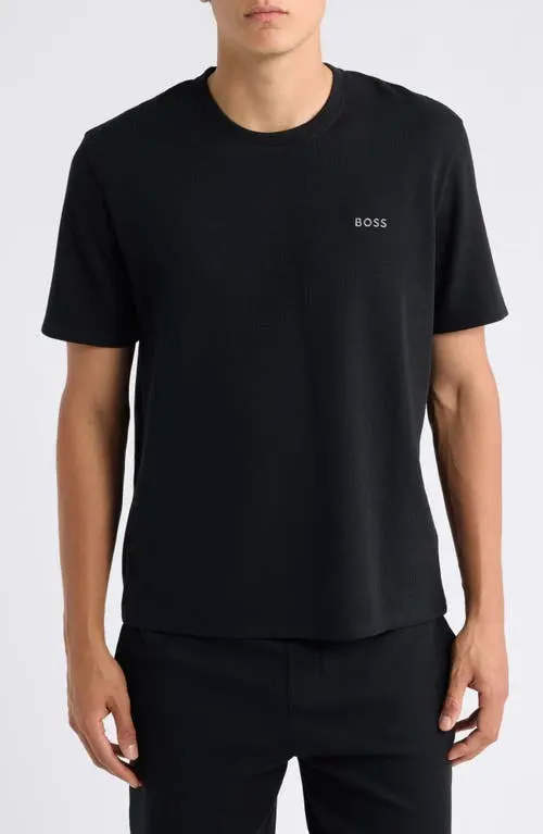 BOSS Waffle Knit T-shirt - Black