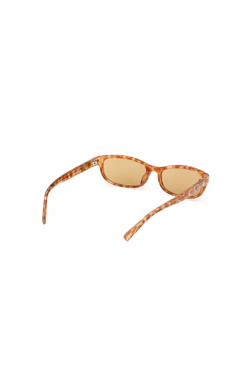 Guess Slim Oval Acetate Sunglasses - Blonde Havana/brown