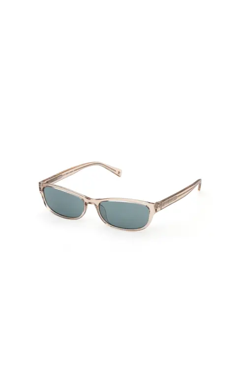 Guess Slim Oval Acetate Sunglasses - Shiny Beige/green