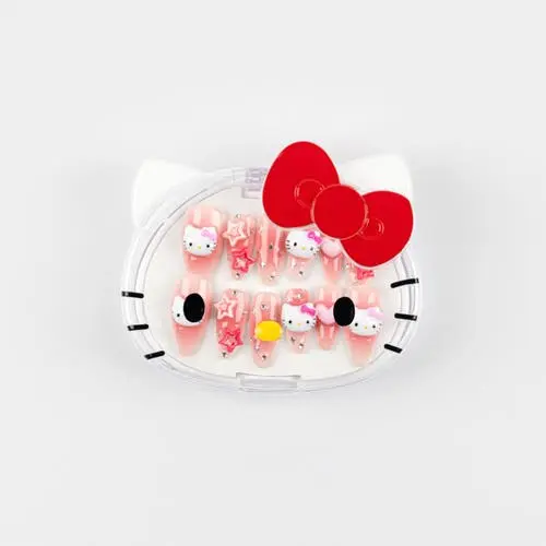 3H NAILS Hello Kitty 3d Almond Press-on Nails