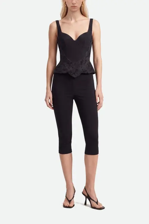 NOCTURNE Boned Sweetheart Bustier Top - Black