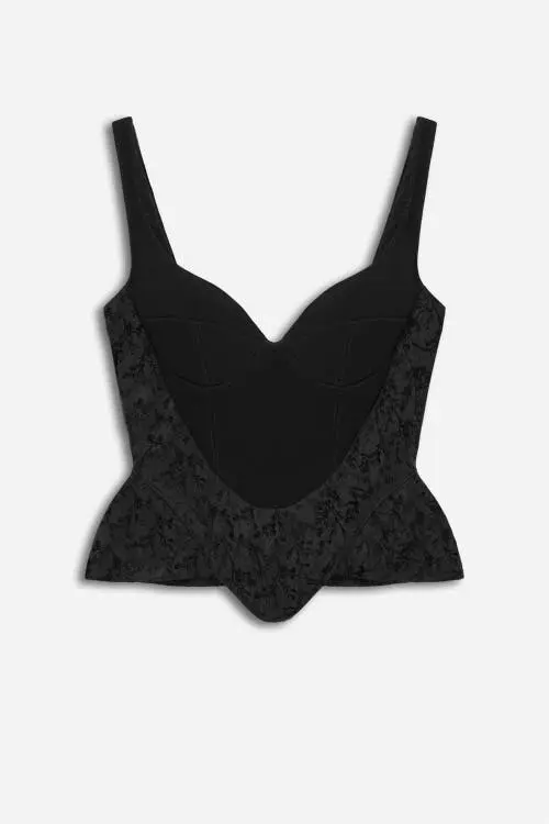 NOCTURNE Boned Sweetheart Bustier Top