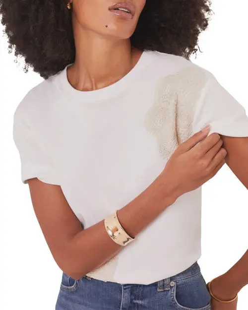 Mint Velvet Cotton Crochet Detail T-shirt