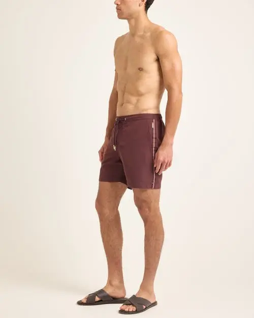 Orlebar Brown Bulldog Drawcord Mid Length Swim Shorts - Damson