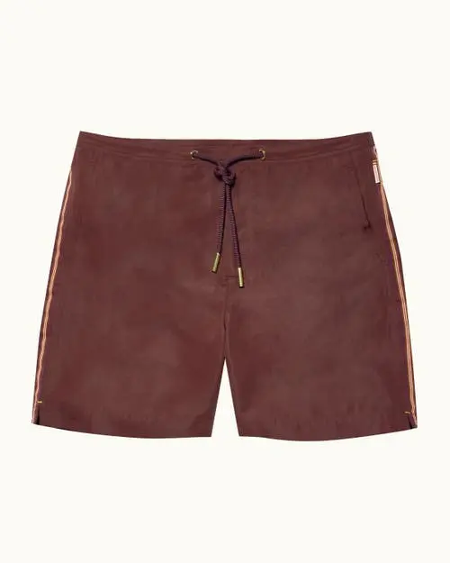 Orlebar Brown Bulldog Drawcord Mid Length Swim Shorts - Damson