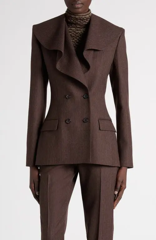 Alexander McQueen Ruffle Collar Wool Jacket