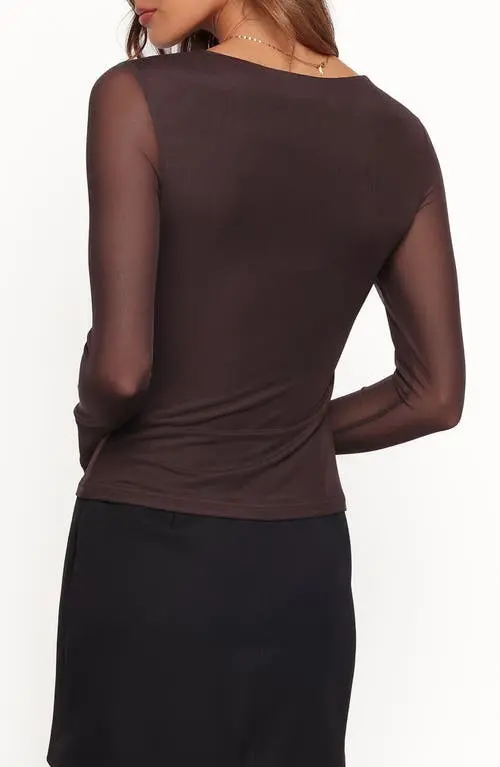 PETAL & PUP Ellera Twist V-neck Mesh Top