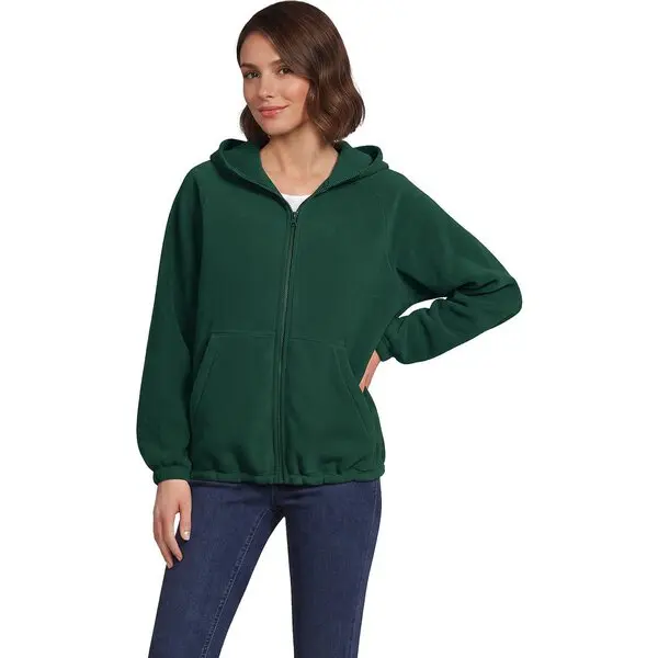 LANDS' END Petite Anyweather Raindefense Fleece Full Zip Jacket - Pine
