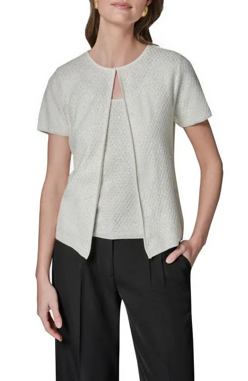 Donna Karan New York Short Sleeve Cardigan
