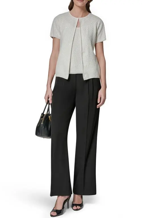 Donna Karan New York Short Sleeve Cardigan