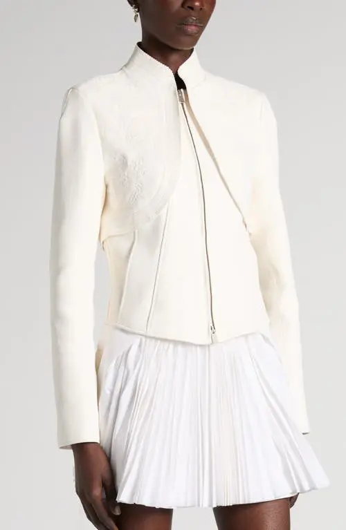 Alexander McQueen Embroidered Leather Jacket