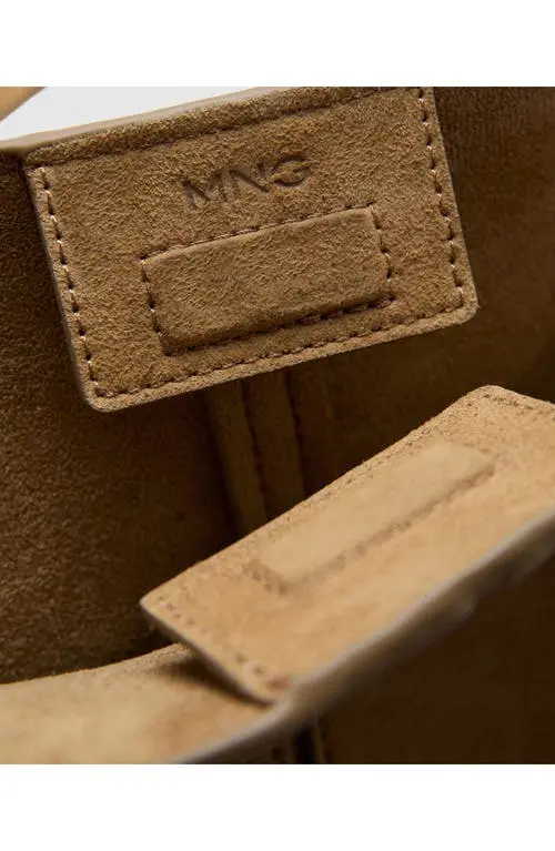 Mango Leather Shopper Tote