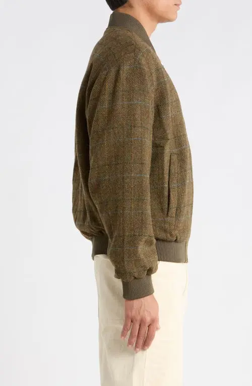 ROWING BLAZERS Damian Wool Plaid Bomber Jacket