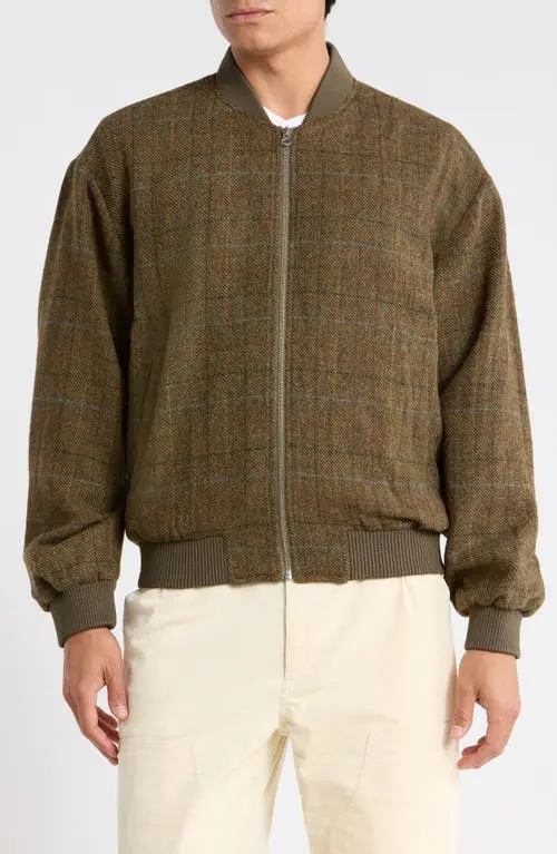 ROWING BLAZERS Damian Wool Plaid Bomber Jacket