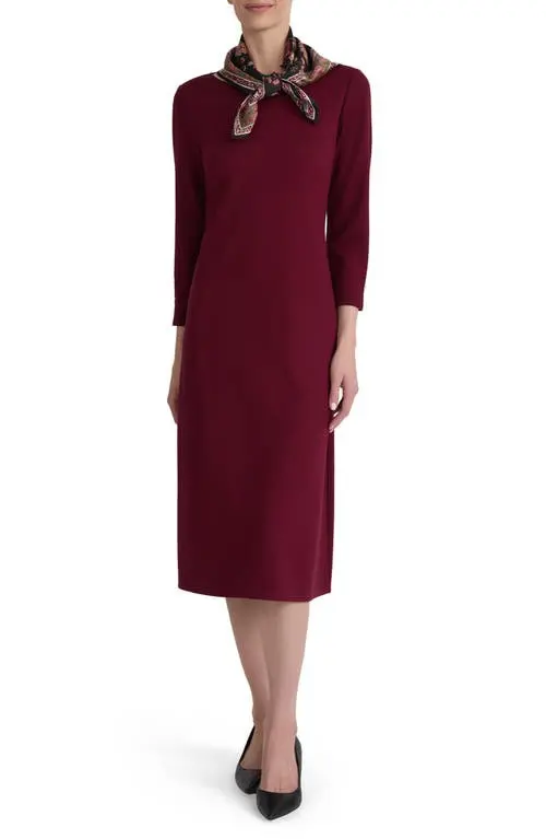 Jones New York Three-quarter Sleeve Midi Dress