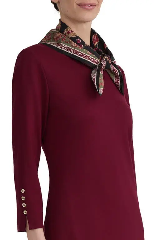 Jones New York Three-quarter Sleeve Midi Dress