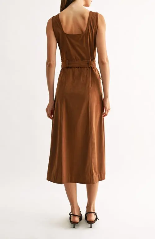Adelyn Rae Kensley Faux Suede Midi Shirtdress