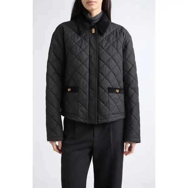 FERRAGAMO Quilted Blouson Jacket - Nero