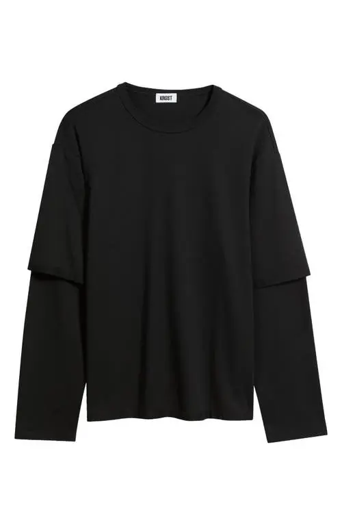 KROST Double Layer Long Sleeve Stretch Cotton T-shirt