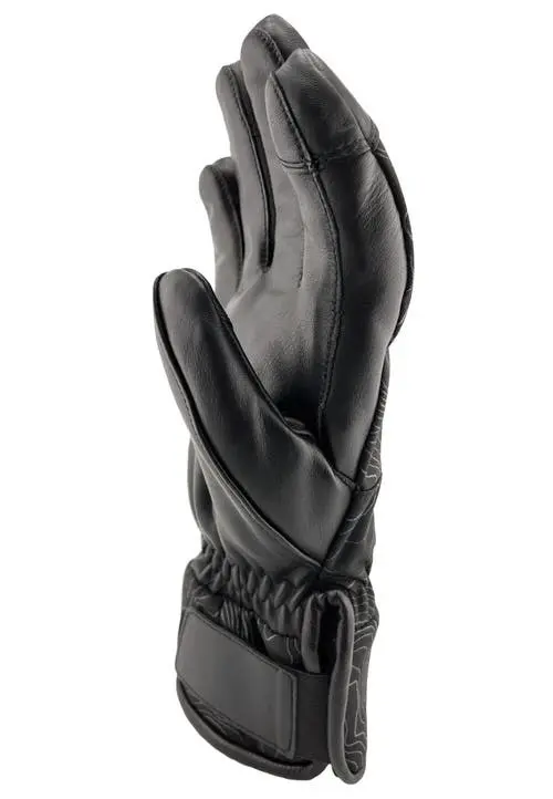 KESSLER Waterproof Ergo Grip Leather Palm Snow Gloves - Black/charcoal