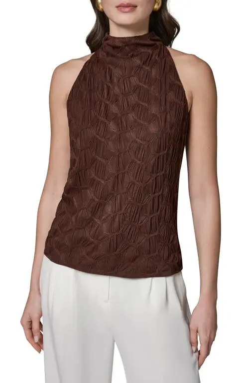 Donna Karan New York Texture Mock Neck Top - Canyon