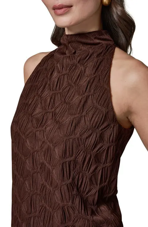 Donna Karan New York Texture Mock Neck Top - Canyon