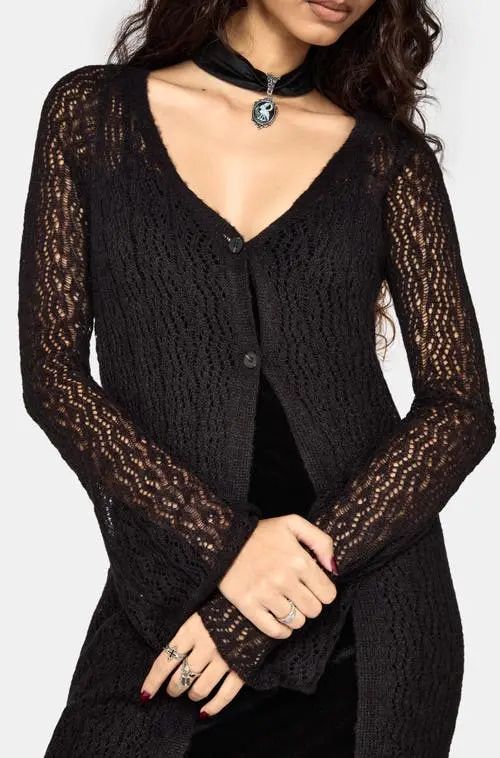 DISTURBIA Adara Longline Fine Knit Cardigan