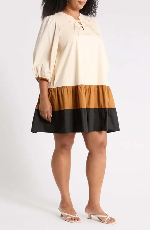 SUGARLIPS Woodlake Color Block Tiered Minidress