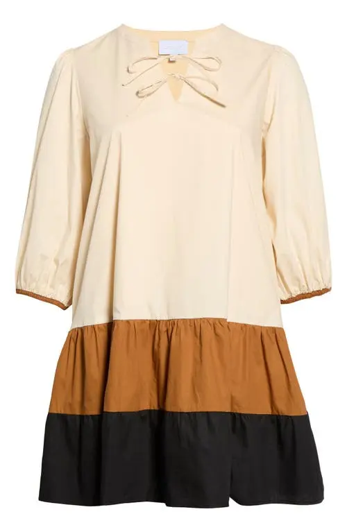 SUGARLIPS Woodlake Color Block Tiered Minidress