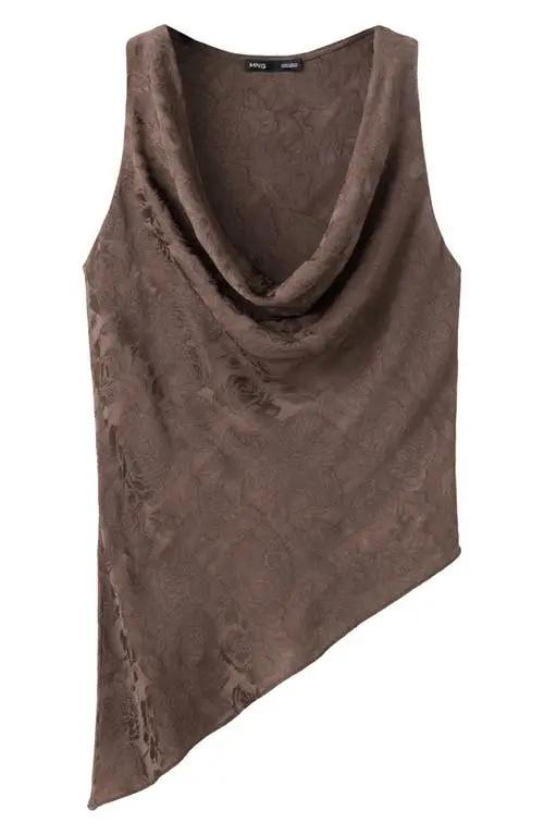 Mango Mara Jacquard Asymmetric Top - Brown