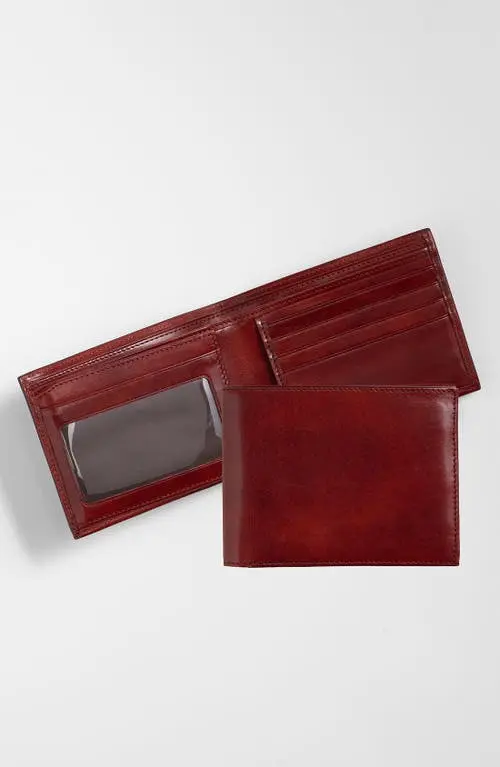 Bosca Id Flap Leather Wallet - Cognac